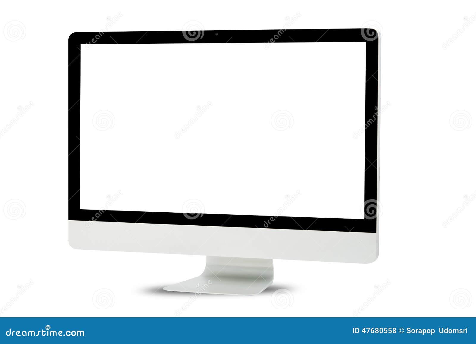 White Computer Monitor Isolated Stock Photo - Image of business ...