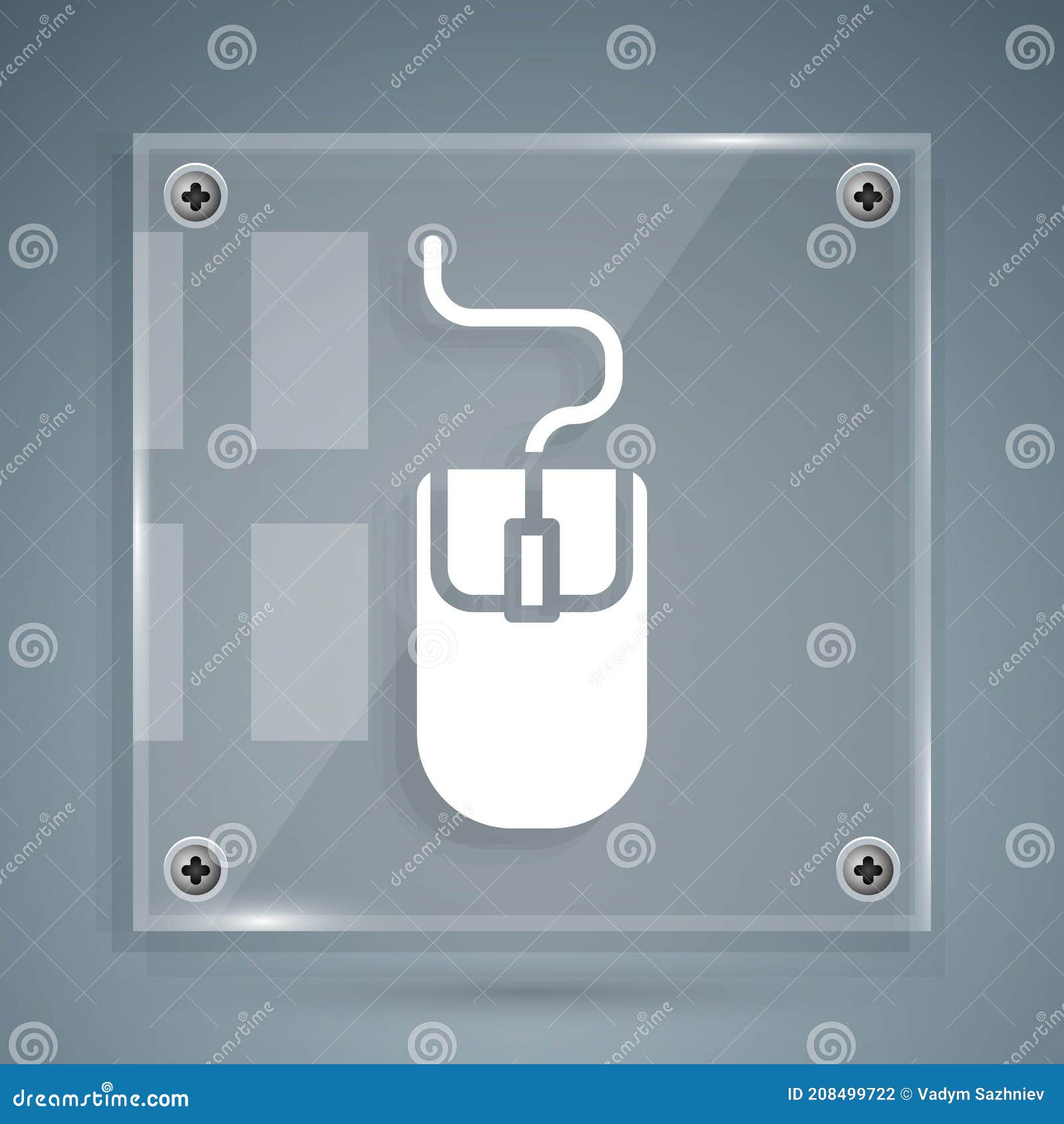 White Computer Mouse Icon Isolated on Grey Background. Optical with ...