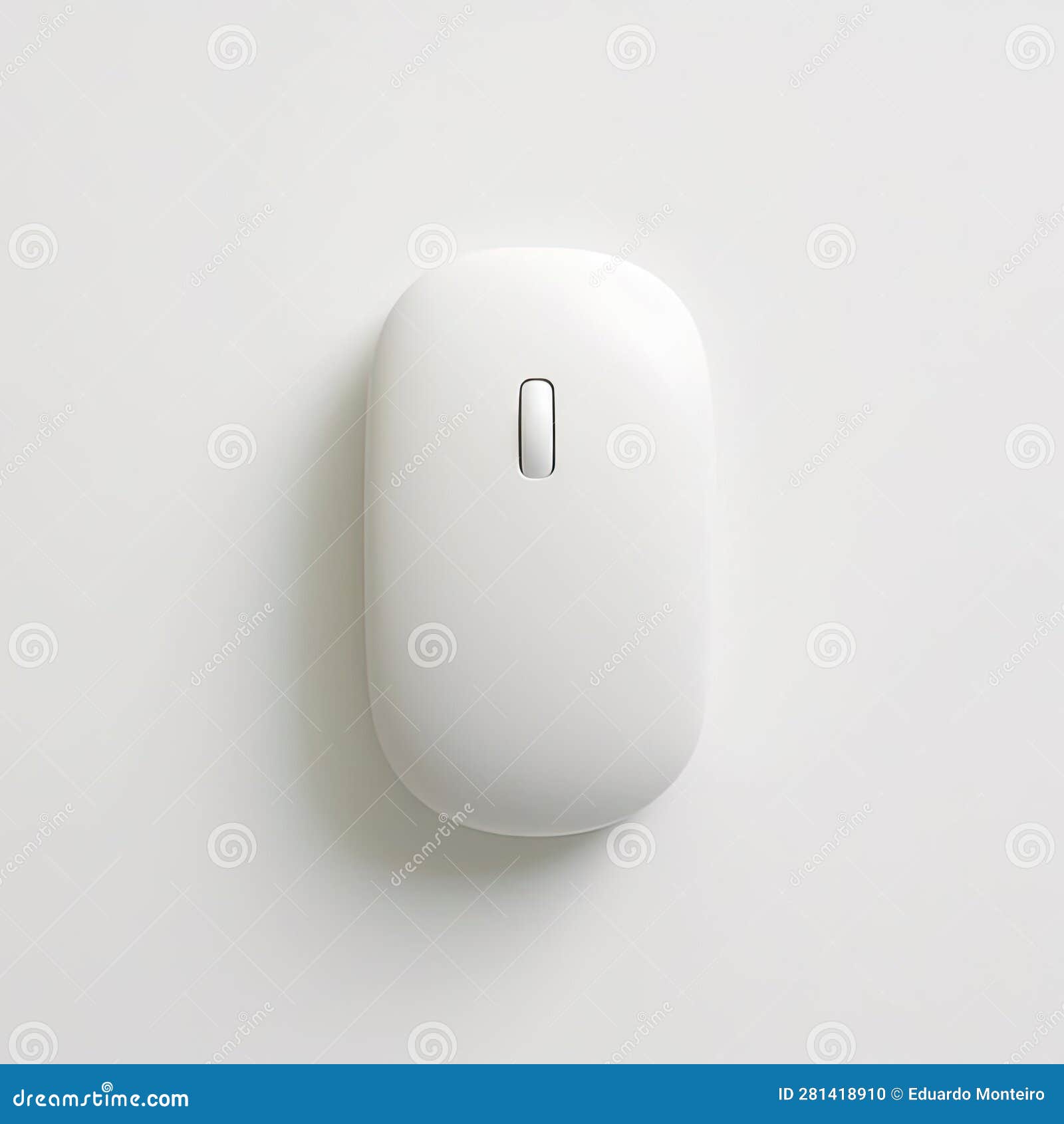 White Computer Mouse Isolated on White Background - Top View - Flat Lay ...