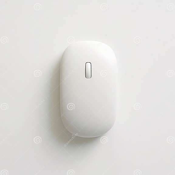White Computer Mouse Isolated on White Background - Top View - Flat Lay ...
