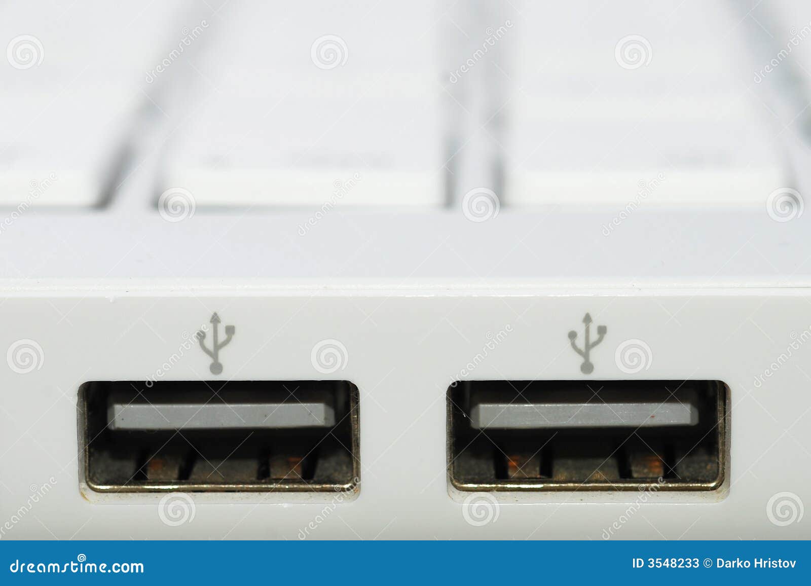 White computer usb ports stock image. Image of high, data - 3548233