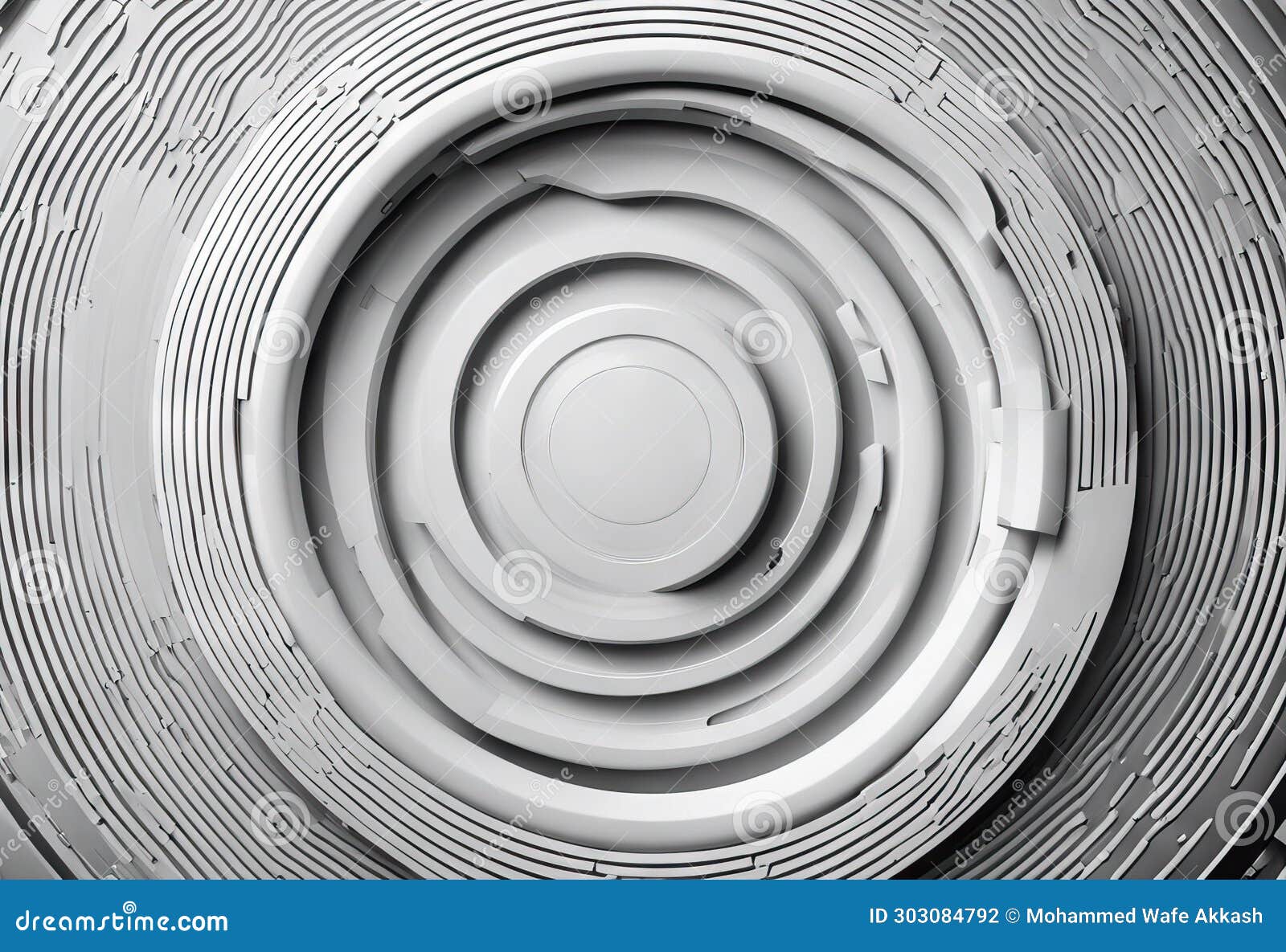 White Concentric Rings Abstract Geometric Background Stock ...