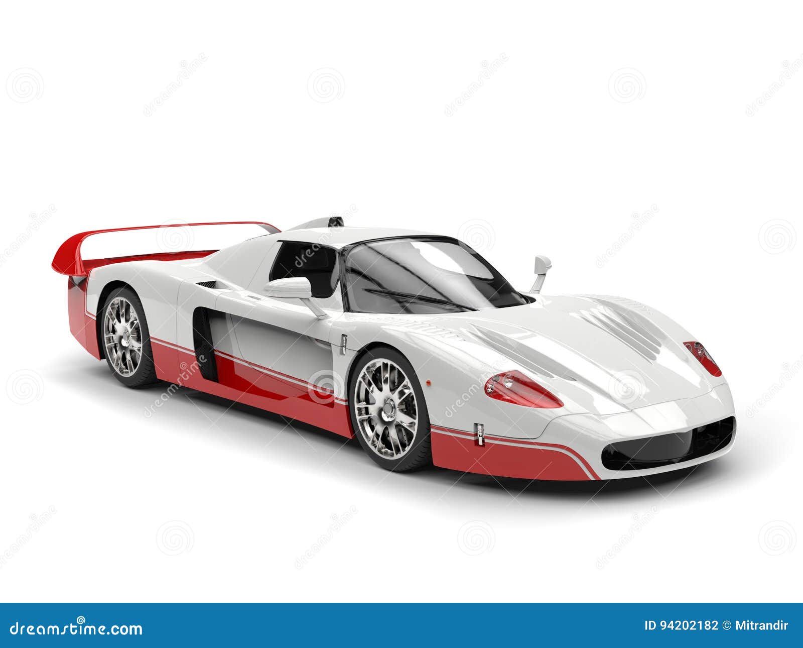 White Concept Super Car with Red Decals Stock Illustration ...