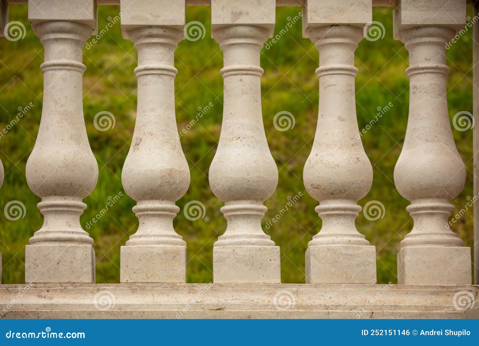 White Concrete Columns on the Fence. Stock Photo - Image of baluster ...