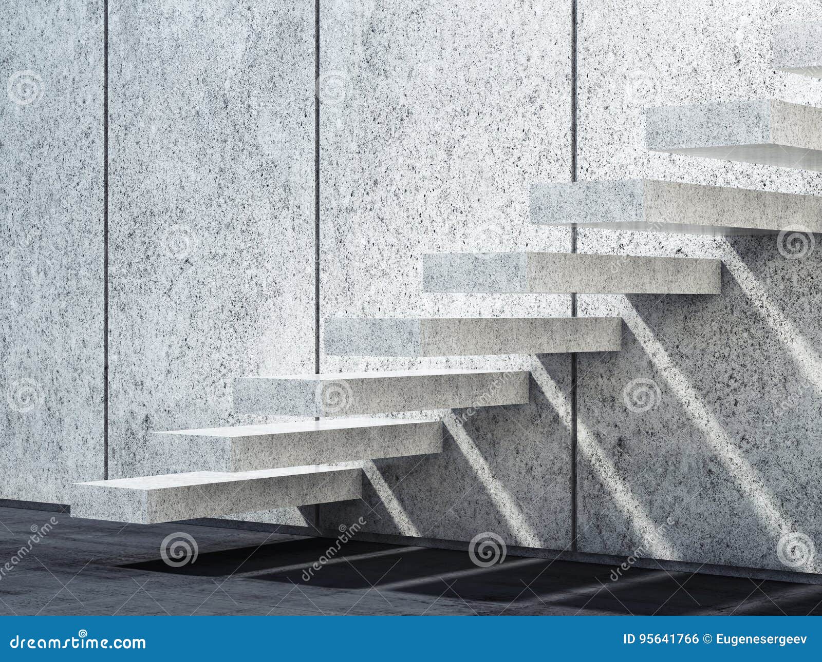 White Concrete Stairs. 3d Render Illustration Stock Illustration ...