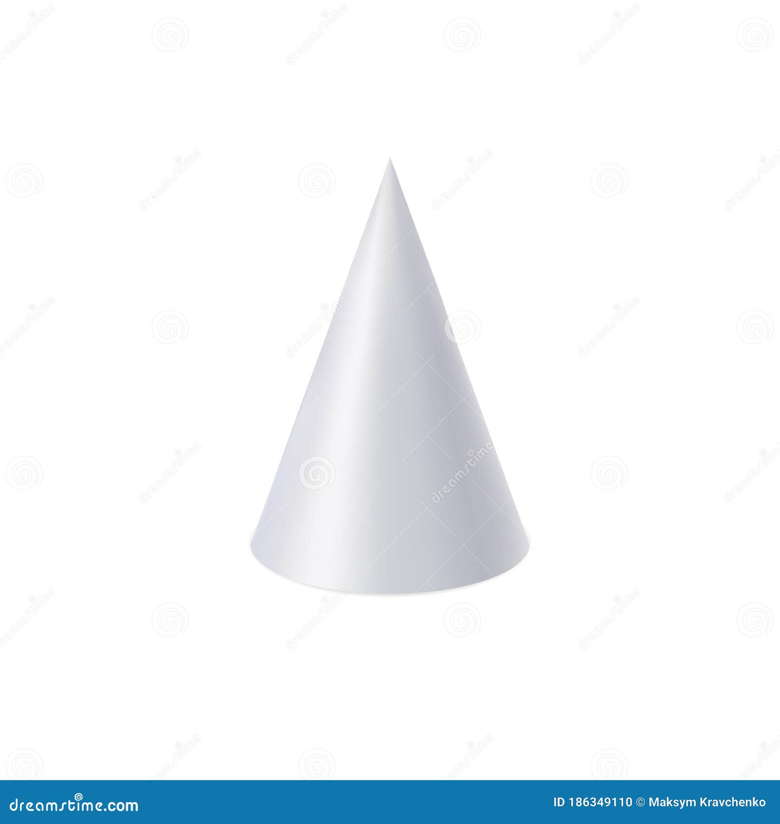 White Cone Isolated on Transparent Background. Vector Illustration ...