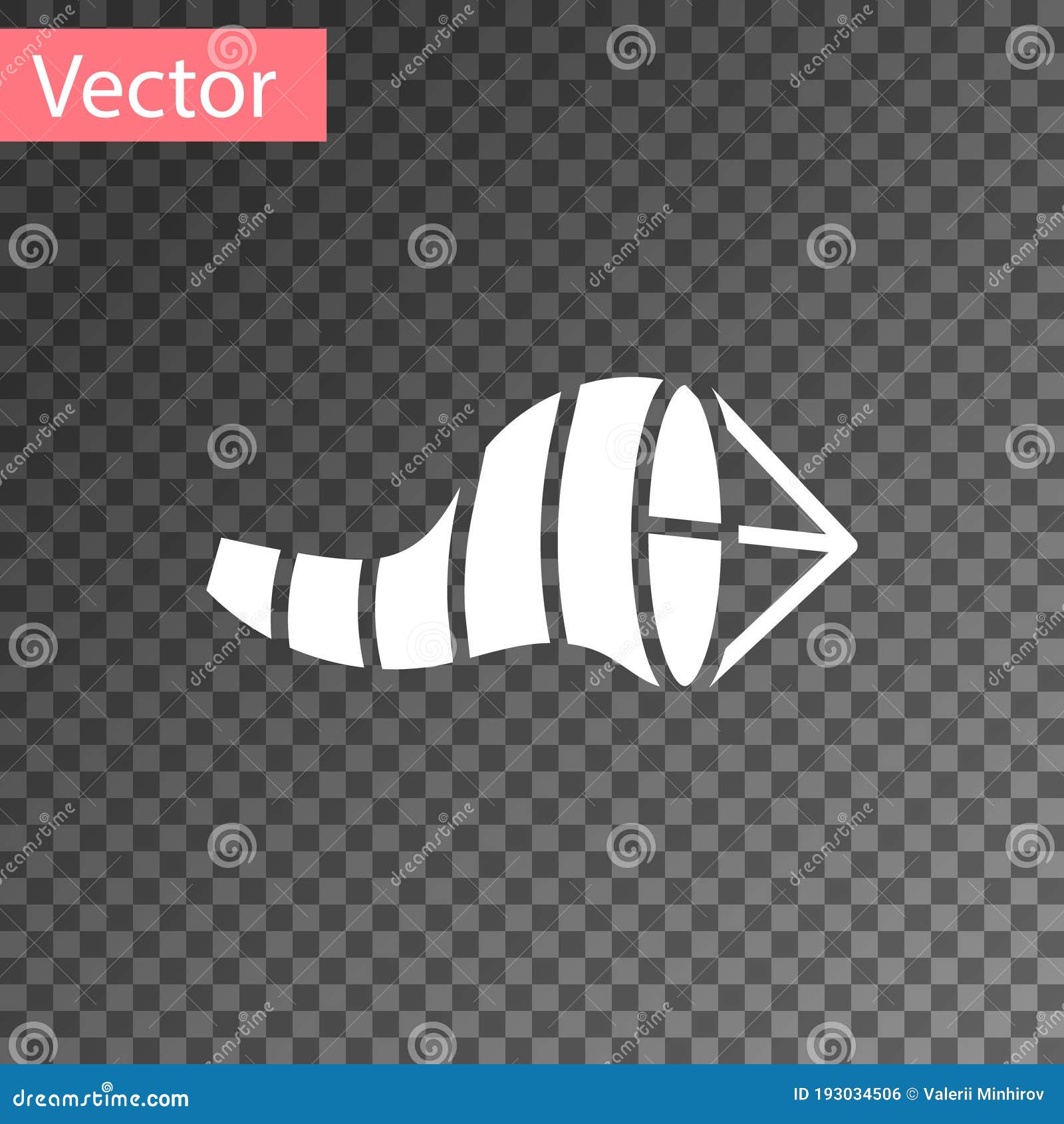 White Cone Meteorology Windsock Wind Vane Icon Isolated on Transparent ...
