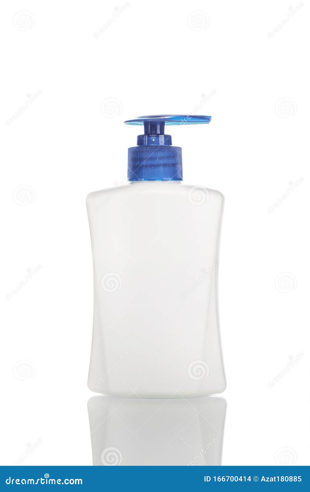 White Container for Liquid Soap or Shampoo with a Blue Cap-dropper ...