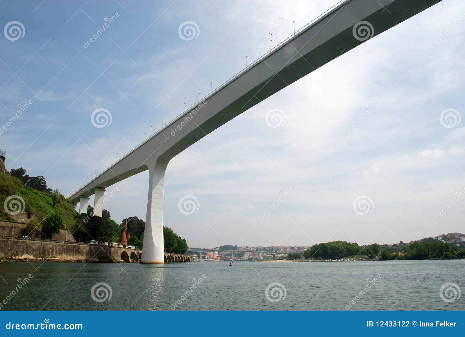 White contemporary bridge stock photo. Image of road - 12433122