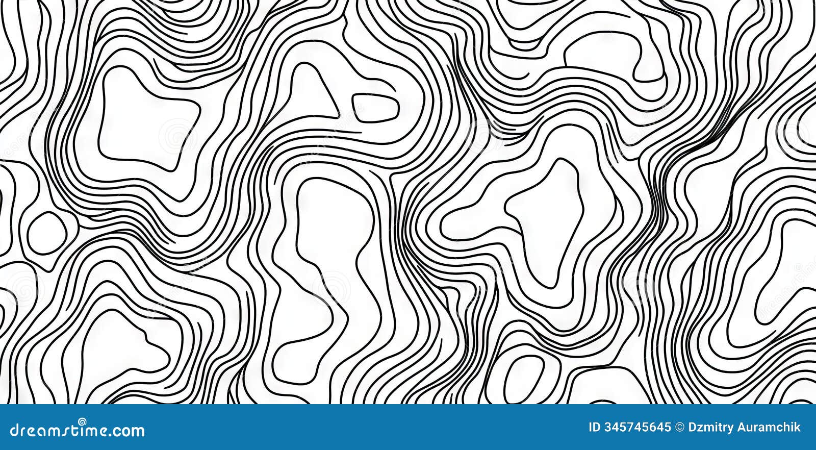 White Contour Lines Abstract Topographic Map Pattern. Modern Map ...