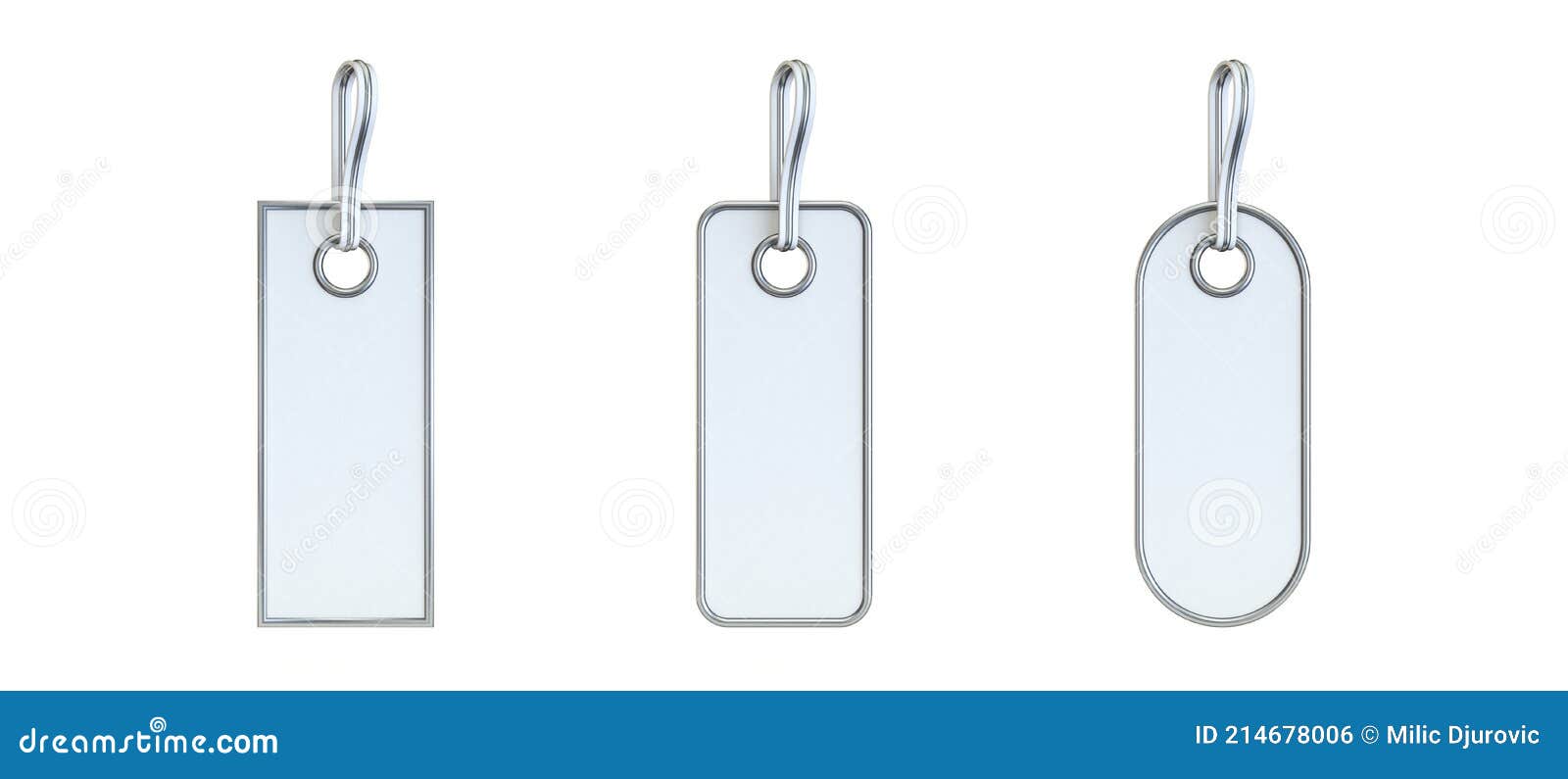 White Copy Space Empty Price Tag Collection 3D Stock Illustration ...