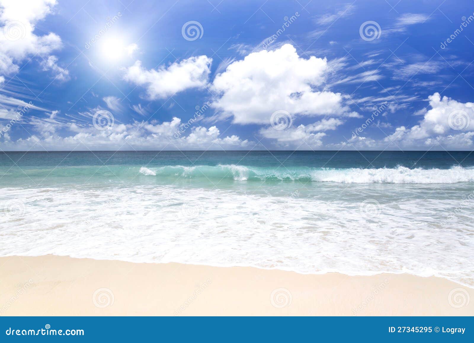 White Coral Sand and Azure Indian Ocean. Stock Image - Image of coast ...