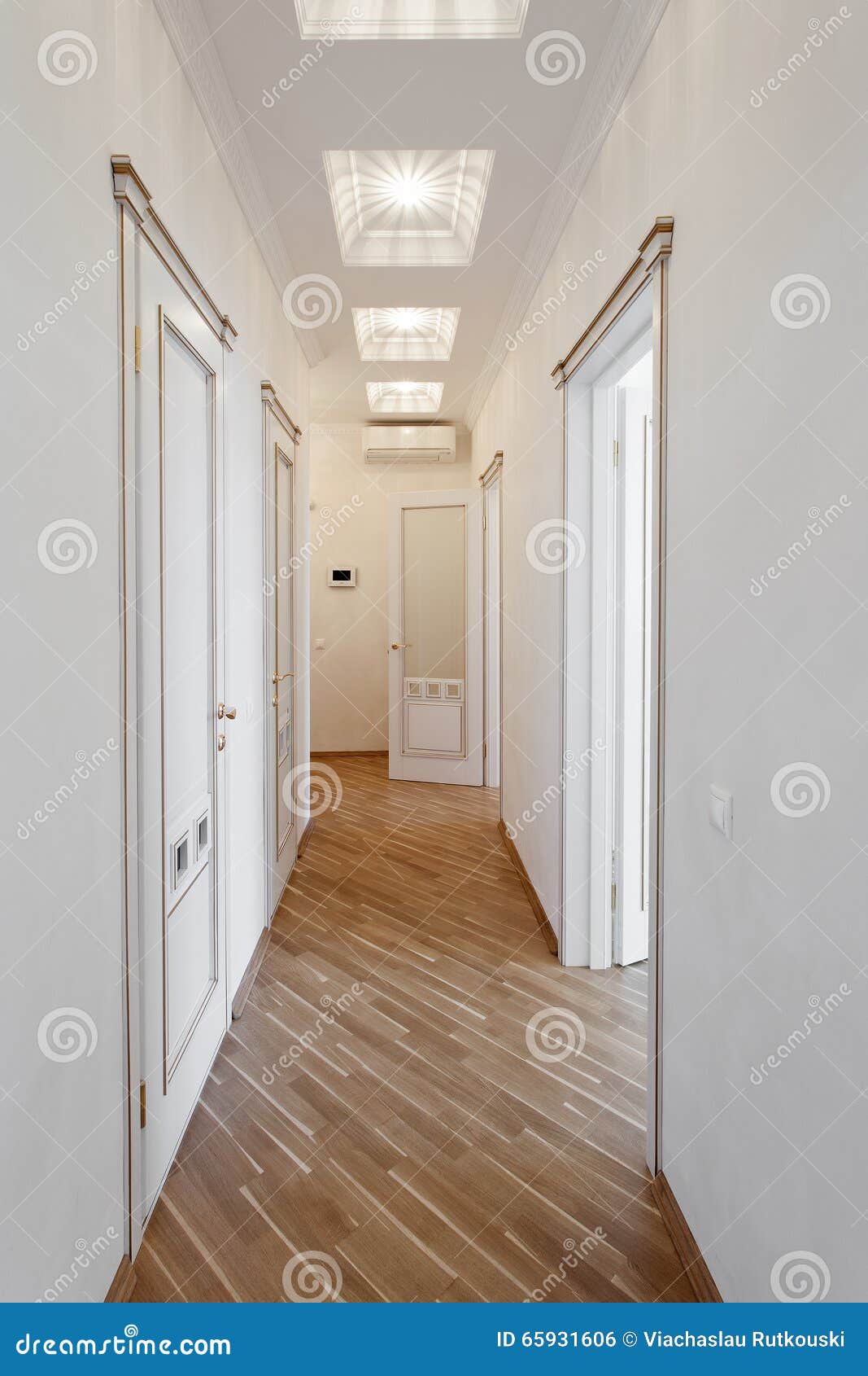 White Coridor with Doors, in the Apartment Stock Photo - Image of hall ...