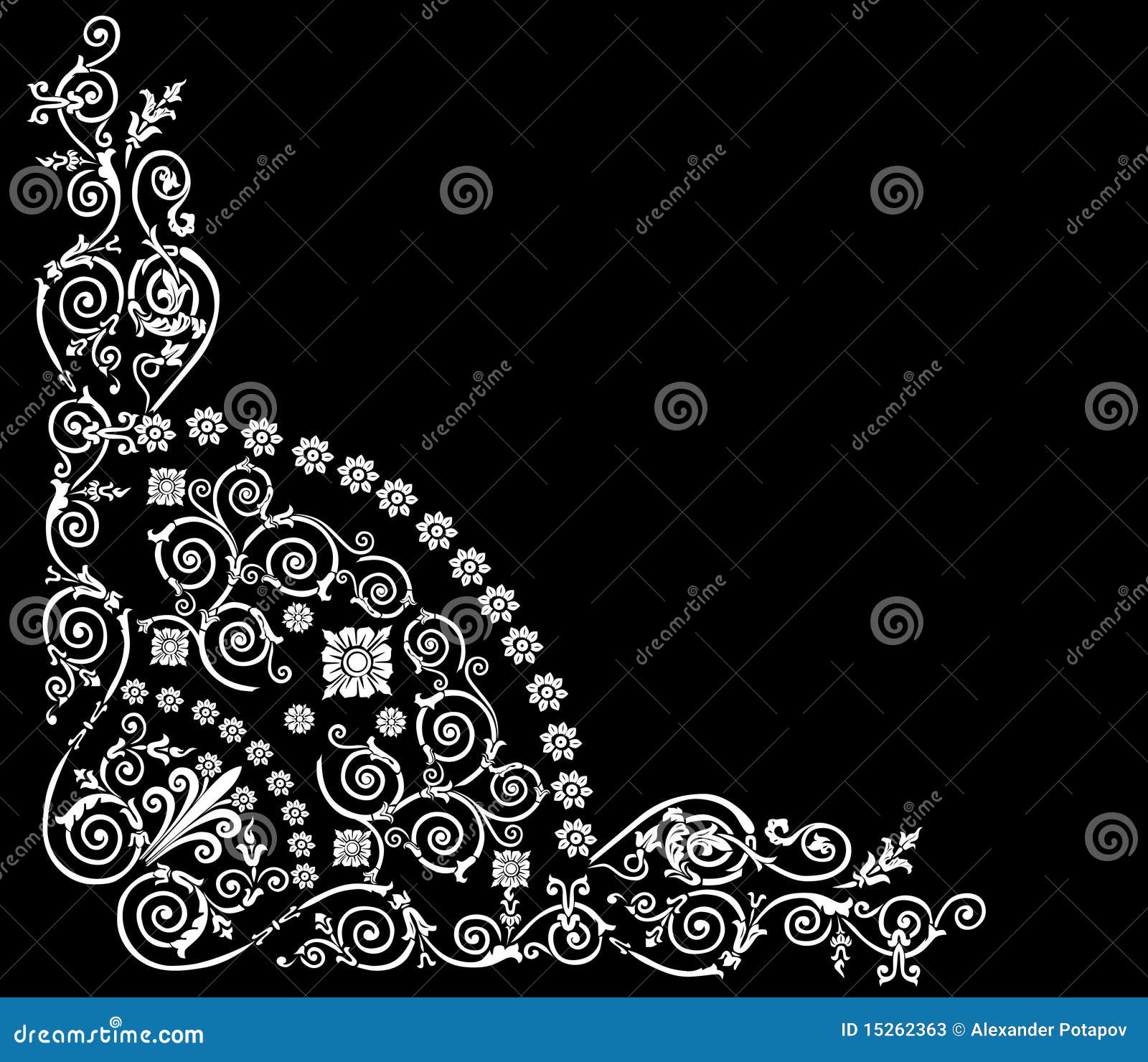 Black Background And White Corner Design