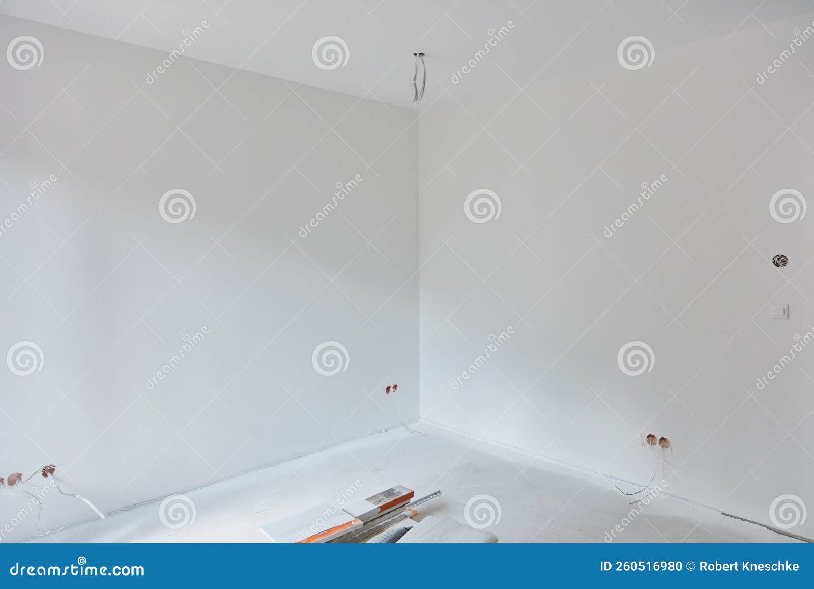 White Corner in the Room after Painting Work when Building a House ...