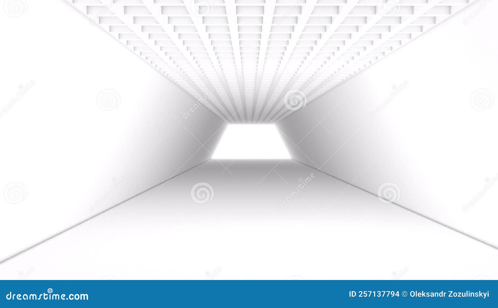 White Corridor Futuristic Technology Modern Minimal Abstract Empty ...