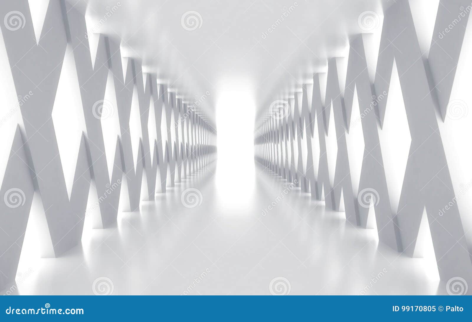 White Corridor In A Modern Style With Wooden Fittings Stock Photography ...