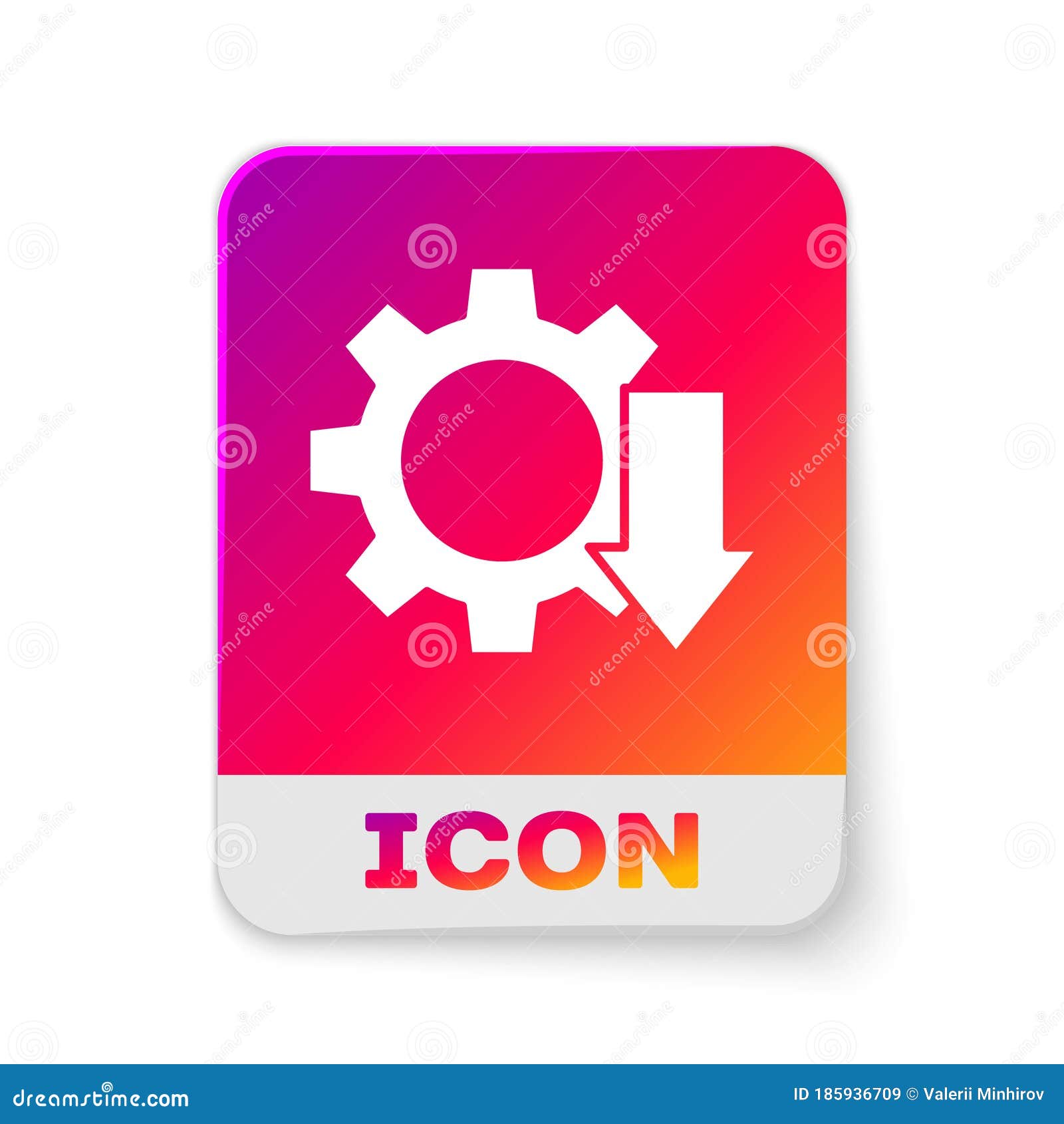 White Cost Reduction Icon Isolated on White Background. Rectangle Color ...