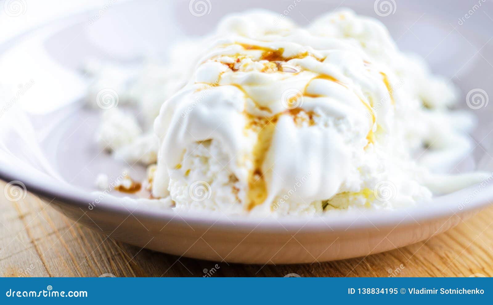 White Cottage Cheese with Caramel Stock Image - Image of restaurant ...
