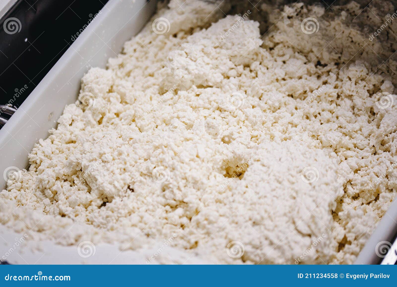 White Cottage Cheese Texture, Dairy Production Top View Stock Photo ...