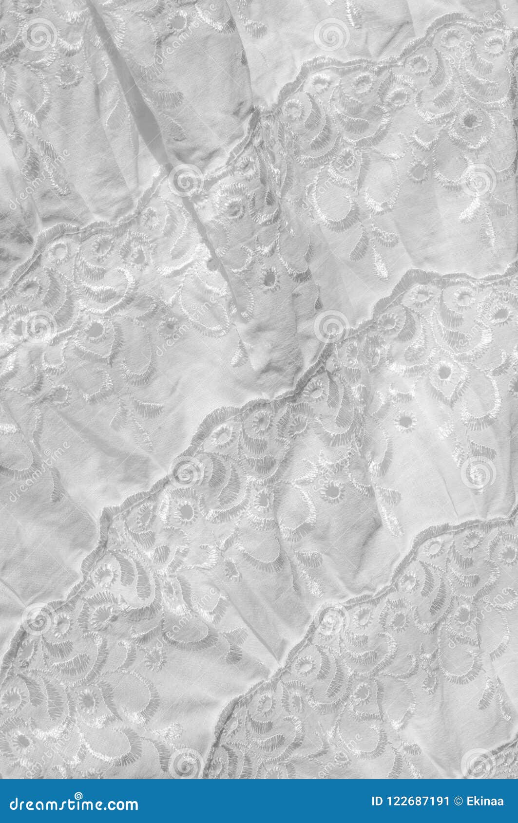 White Cotton Fabric, with Patterns Stock Image - Image of linen ...