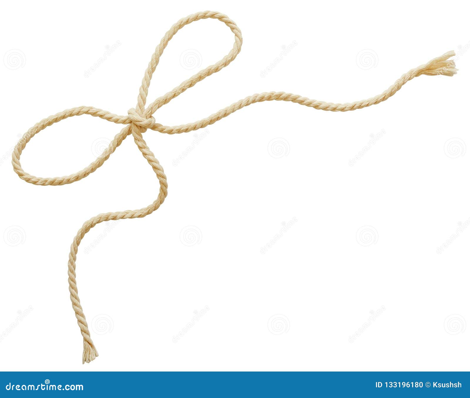 White cotton rope bow stock photo. Image of detail, fiber - 133196180