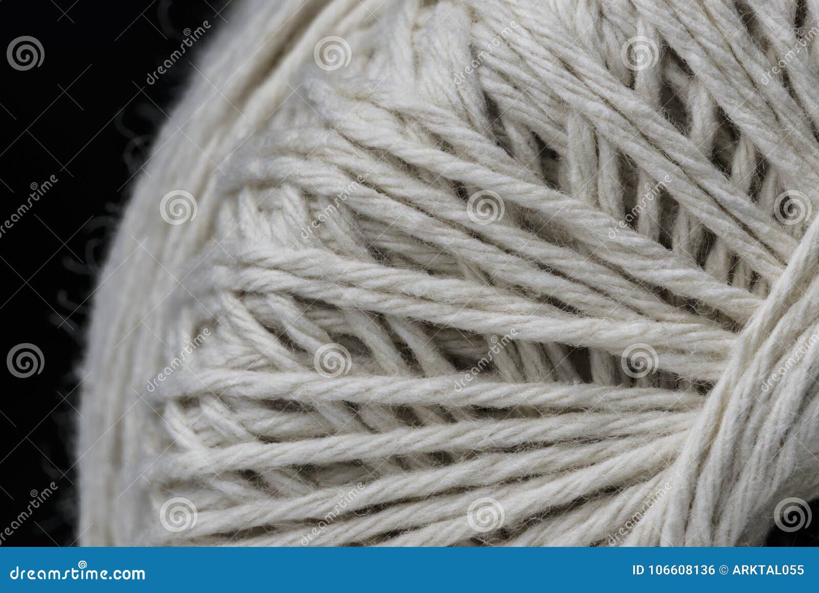 White Cotton Thread Ball Macro Close Up Stock Photo - Image of detail ...