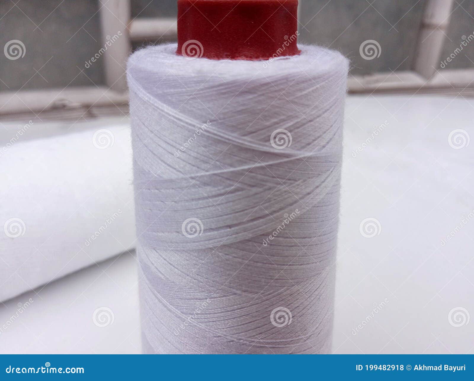 One Roll of White Cotton Yarn Stock Photo - Image of thread ...