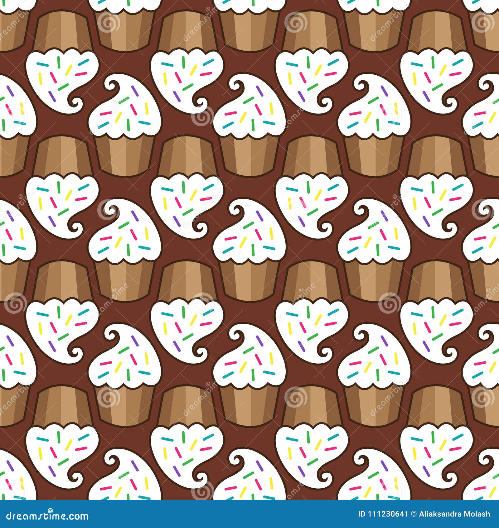 White Cream Choco Cake Seamless Pattern Stock Vector - Illustration of ...
