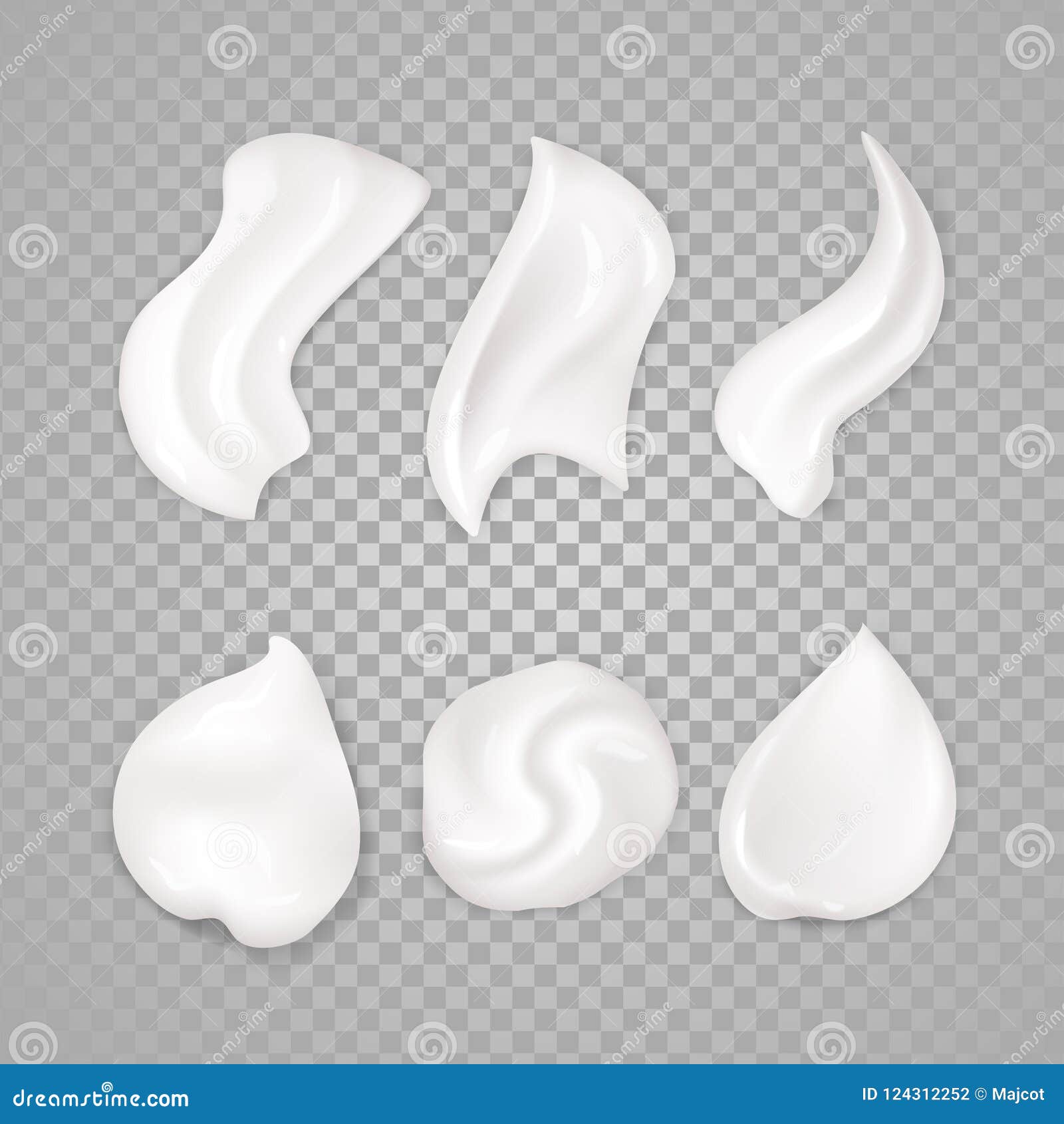 White cream elements stock vector. Illustration of makeup - 124312252