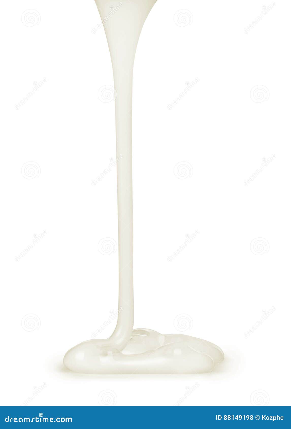 White Cream Flowing Down on White Stock Photo - Image of blob, concept ...