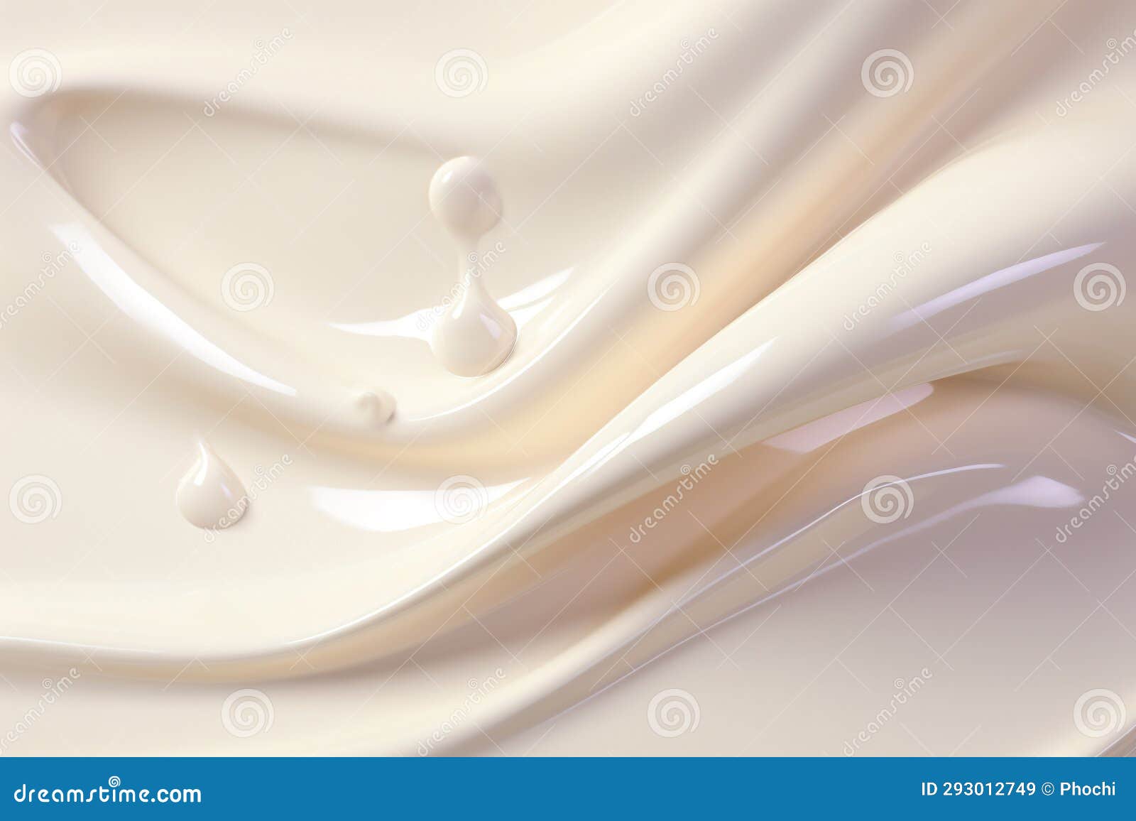 White Cream Fluid Flowing on White and Cream Background Stock ...