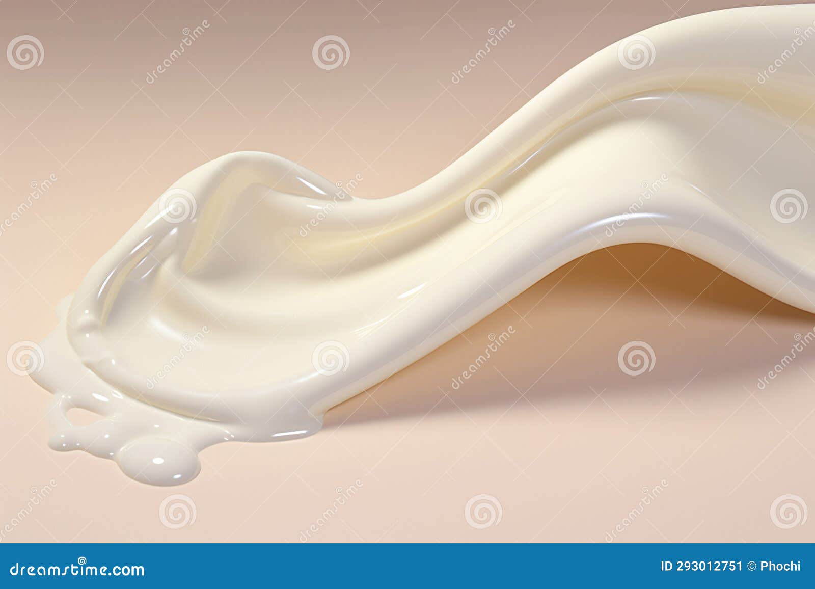 White Cream Fluid Flowing on White and Cream Background Stock ...