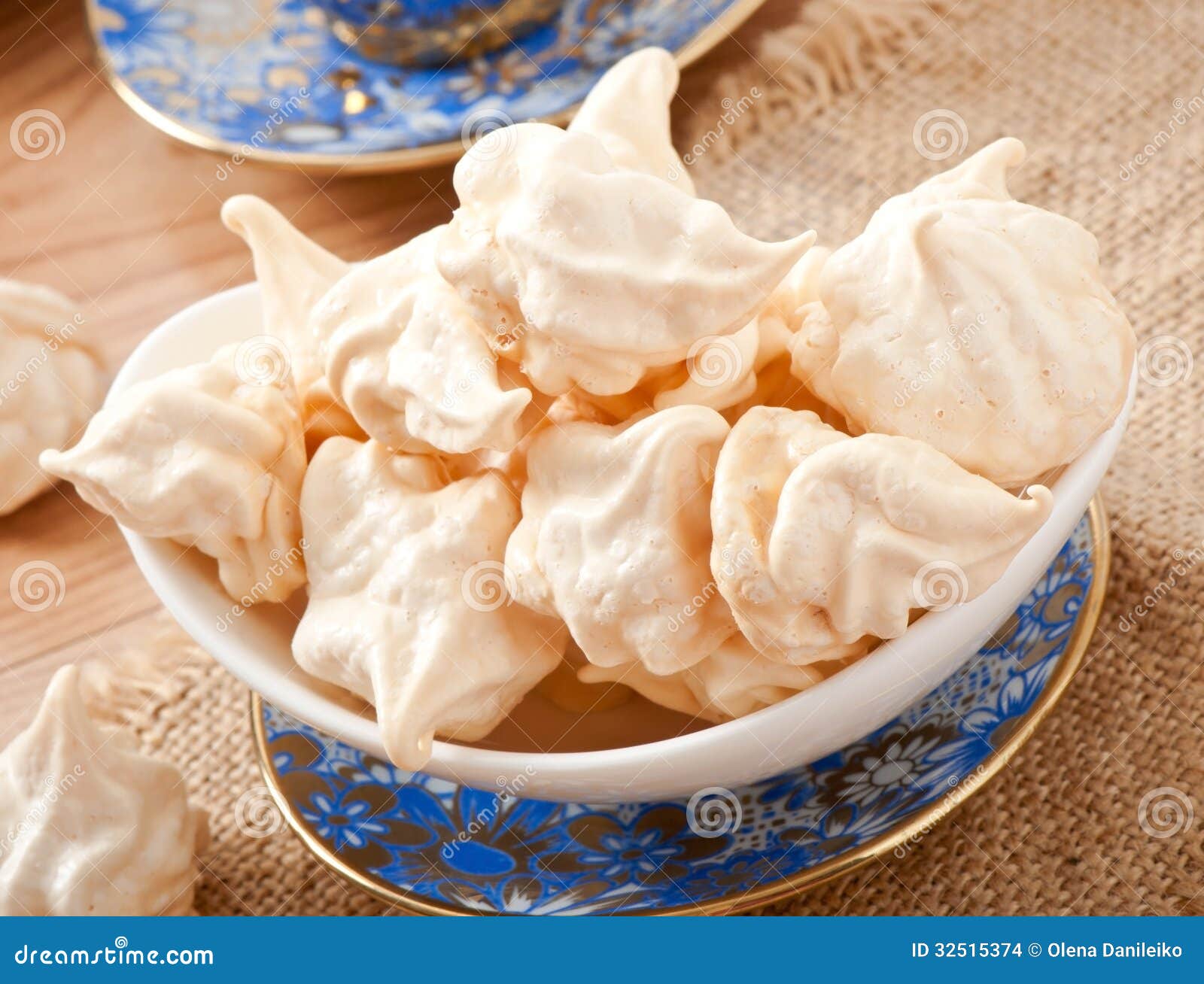 White-cream Meringue on Plate Stock Photo - Image of bowl, goods: 32515374
