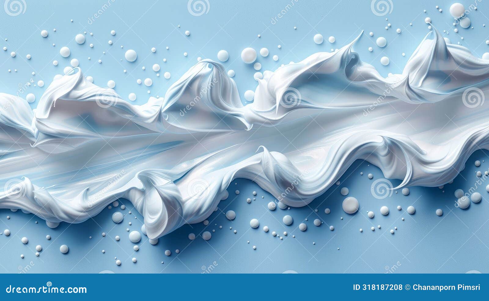 White Creamy Wave on Blue Background Stock Illustration - Illustration ...