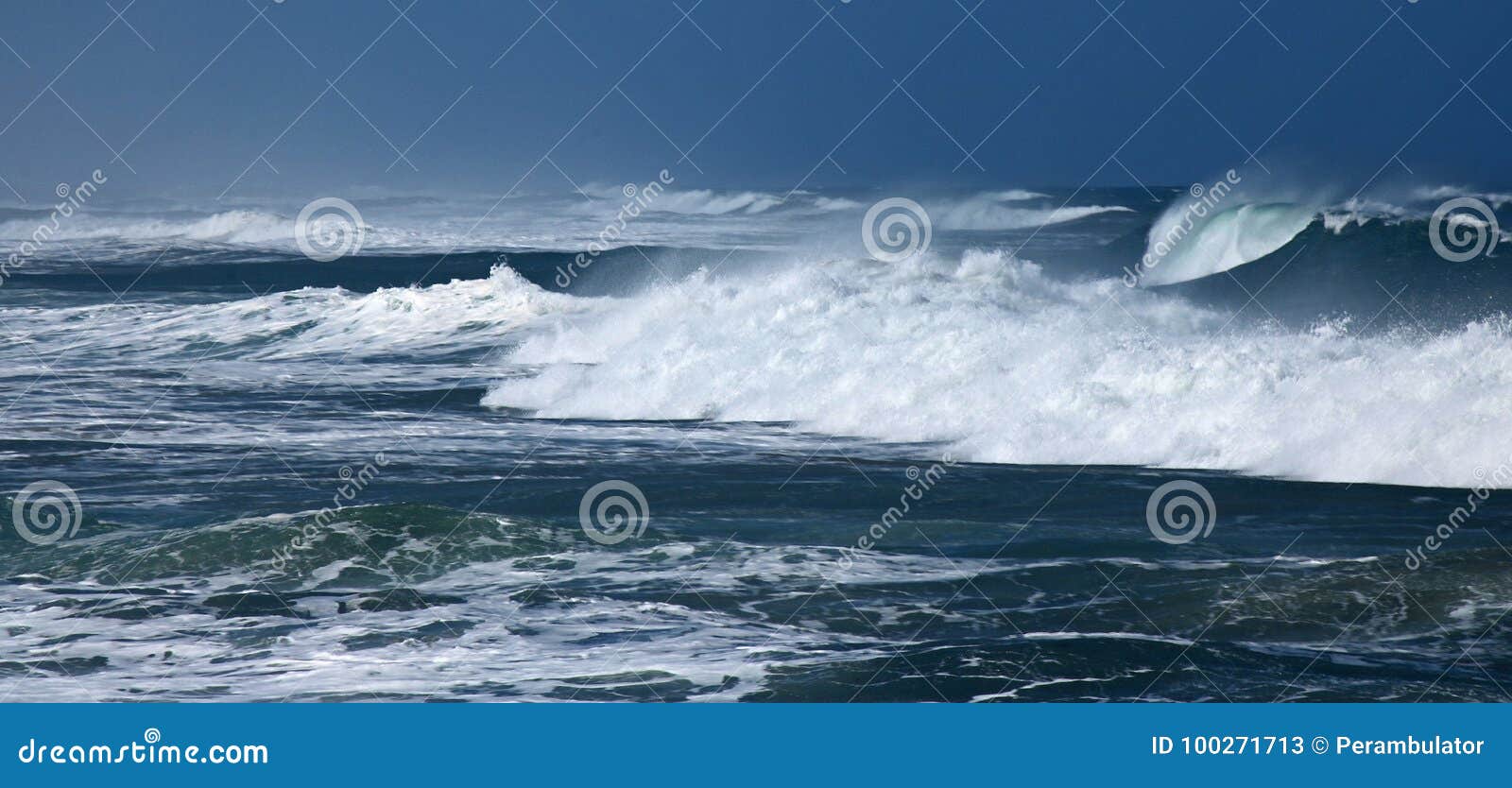 FOAM BLOWING OFF WHITE CRESTED WAVES Stock Image - Image of surface ...