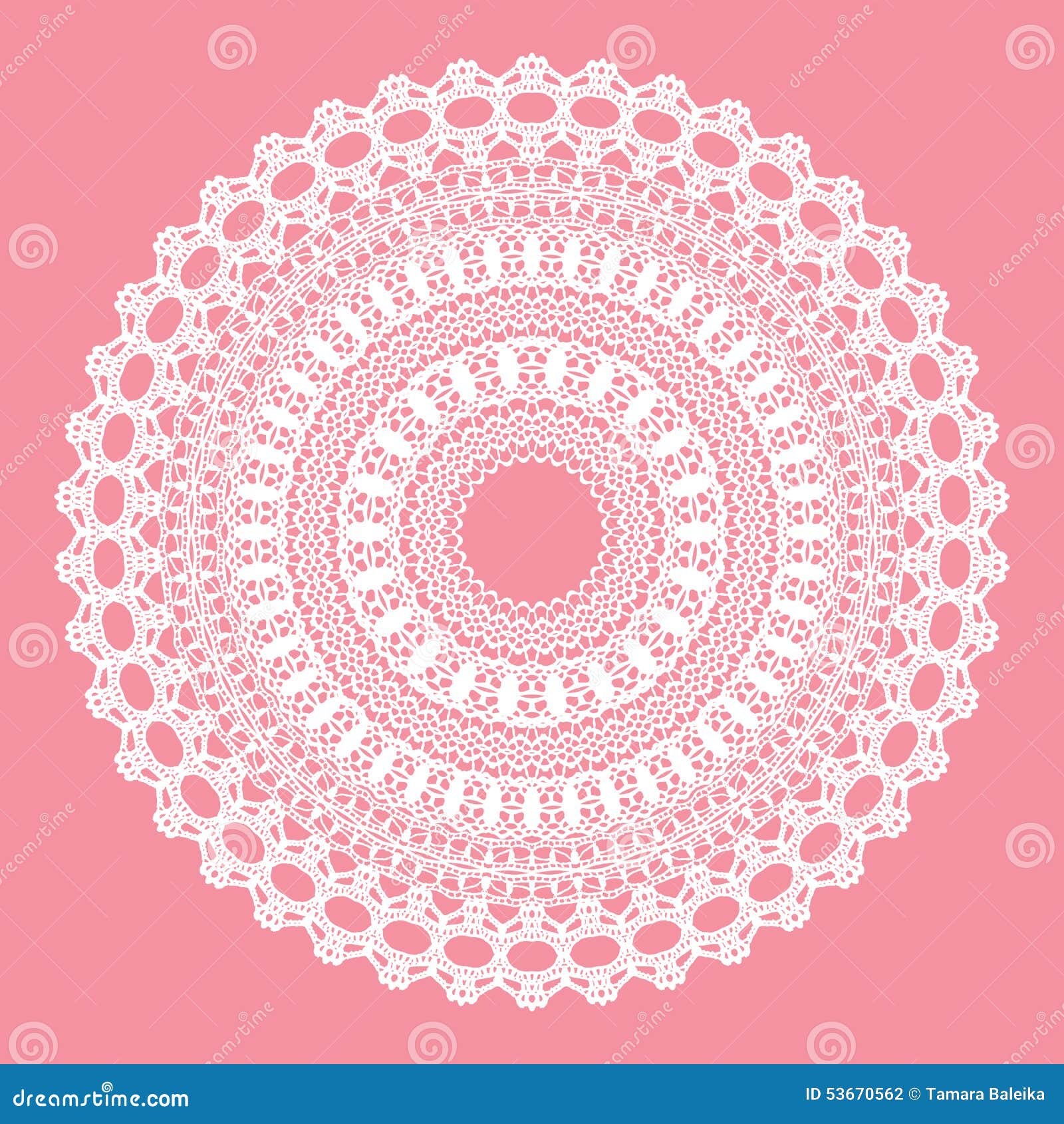White crochet doily. stock vector. Illustration of handmade - 53670562
