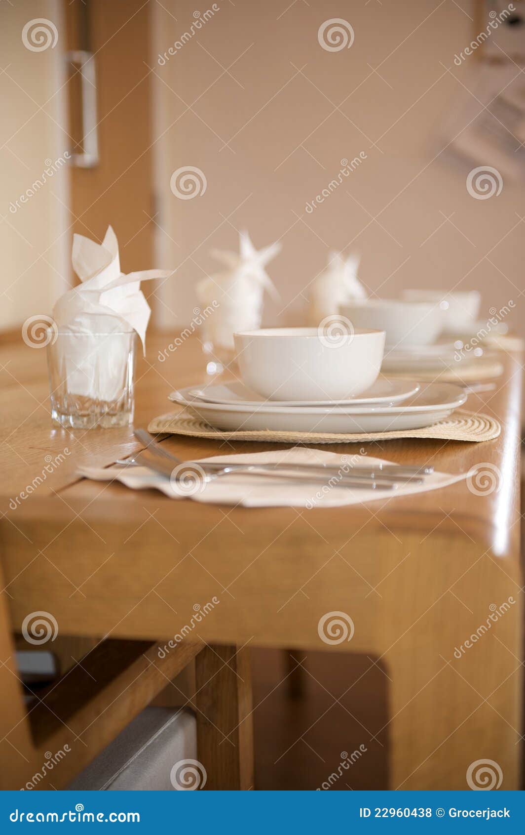 White Crockery Breakfast Place Setting Stock Photo - Image of white ...