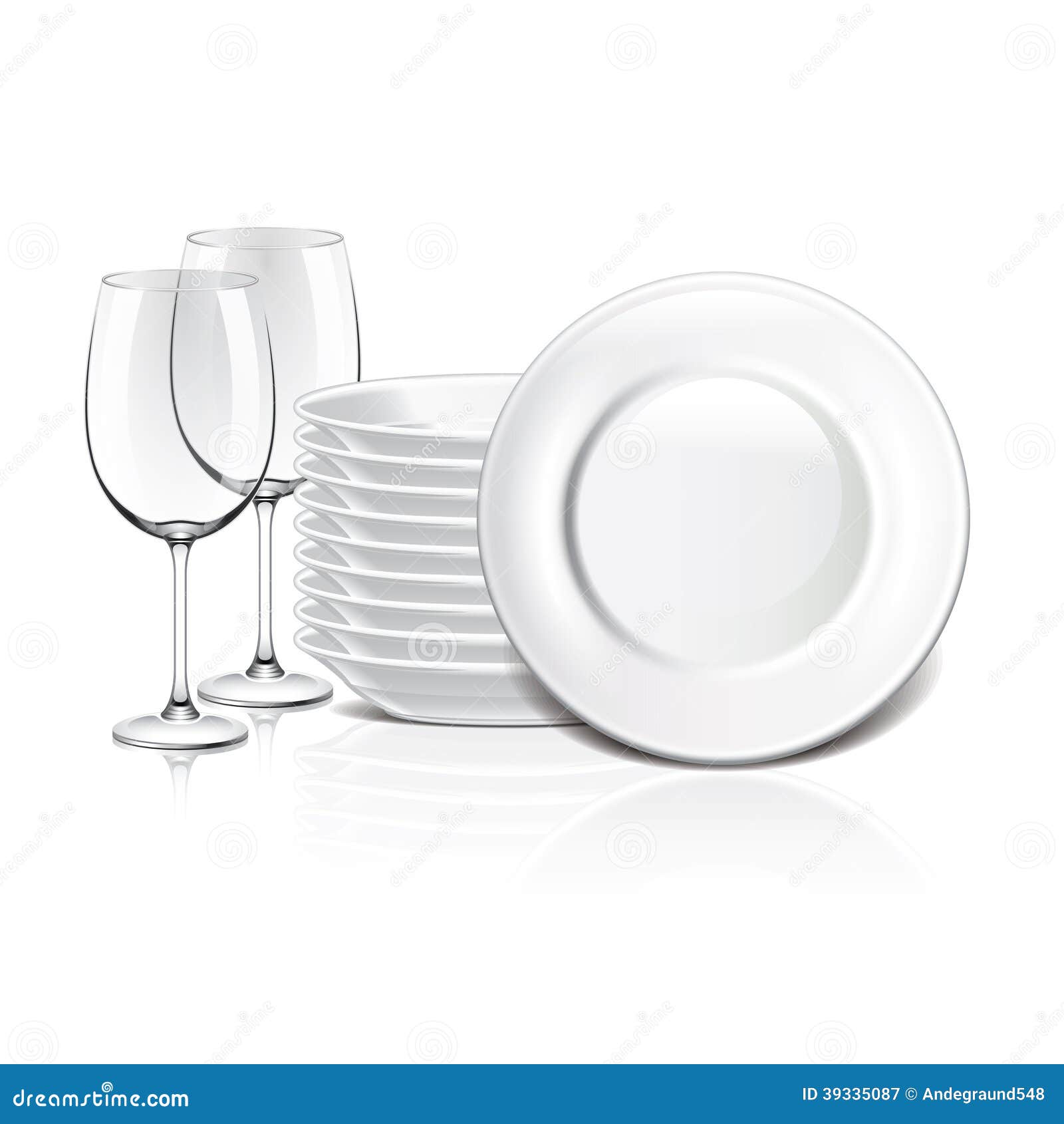 White Crockery Vector Illustration Stock Vector - Illustration of ...