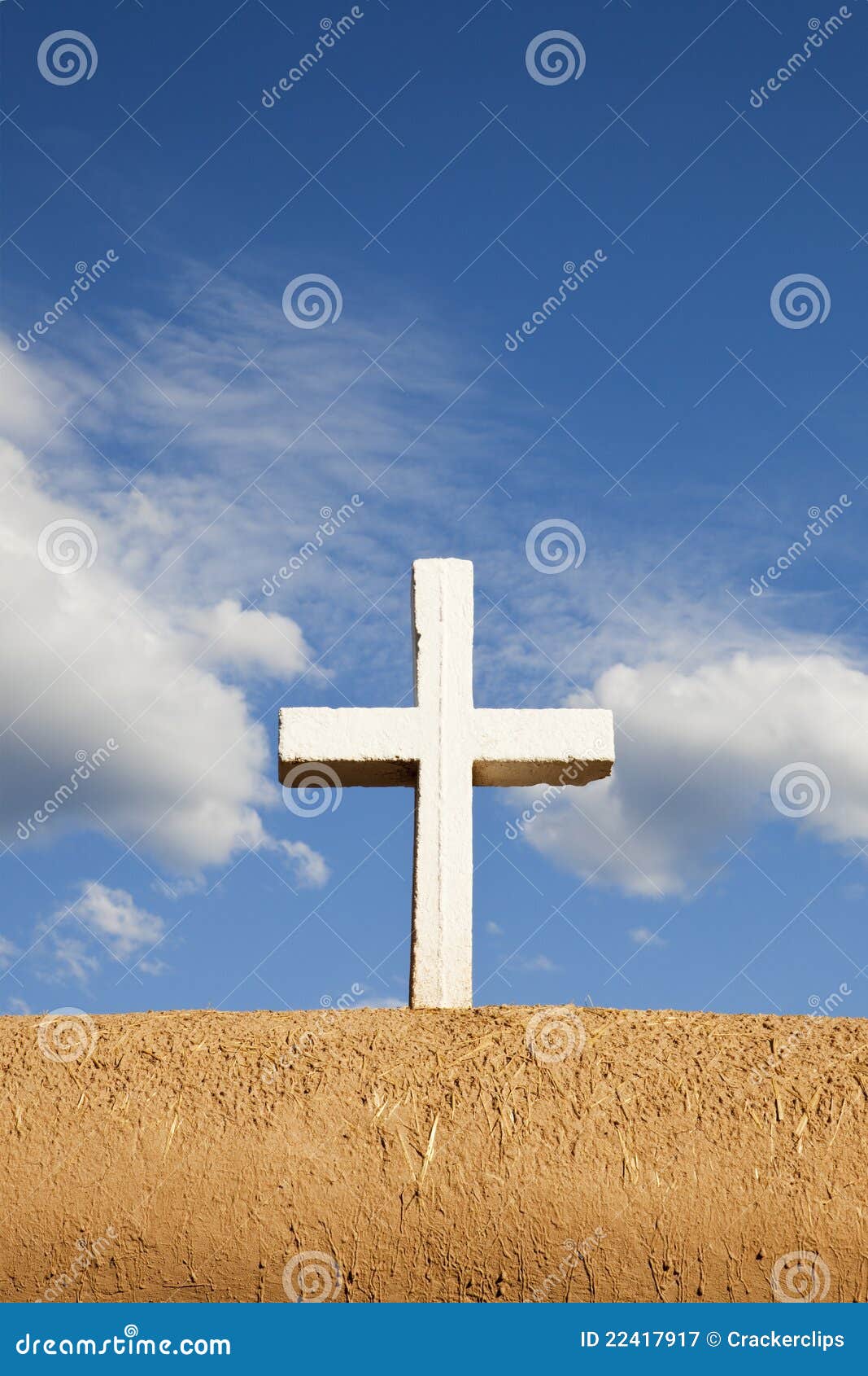 White Cross on Adobe Wall stock image. Image of vertical - 22417917