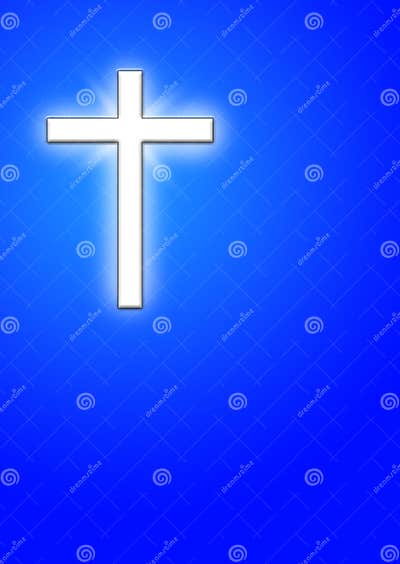 White Cross on Blue Background Stock Illustration - Illustration of ...