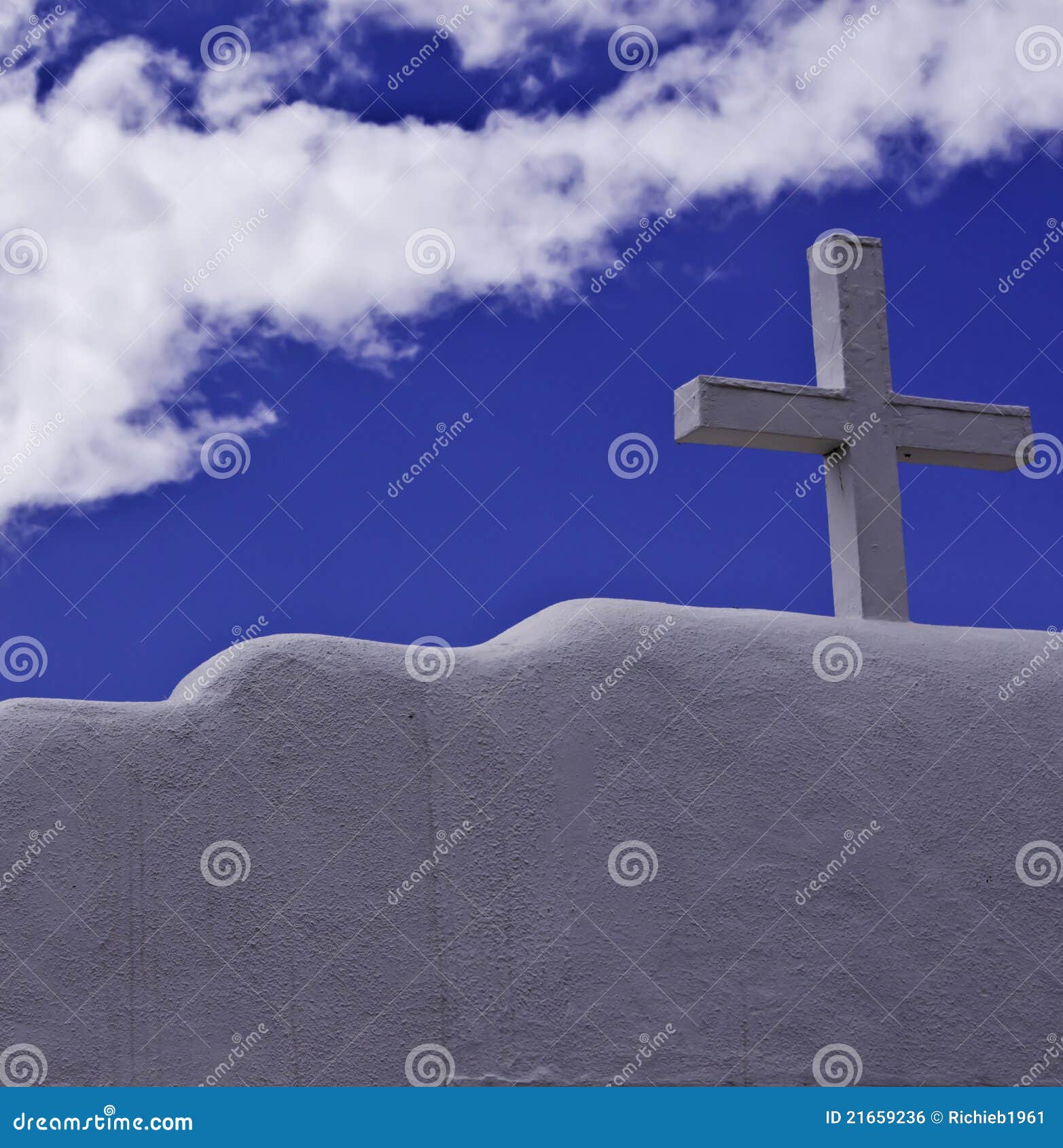 White Cross With Blue Sky stock photo. Image of blue - 21659236
