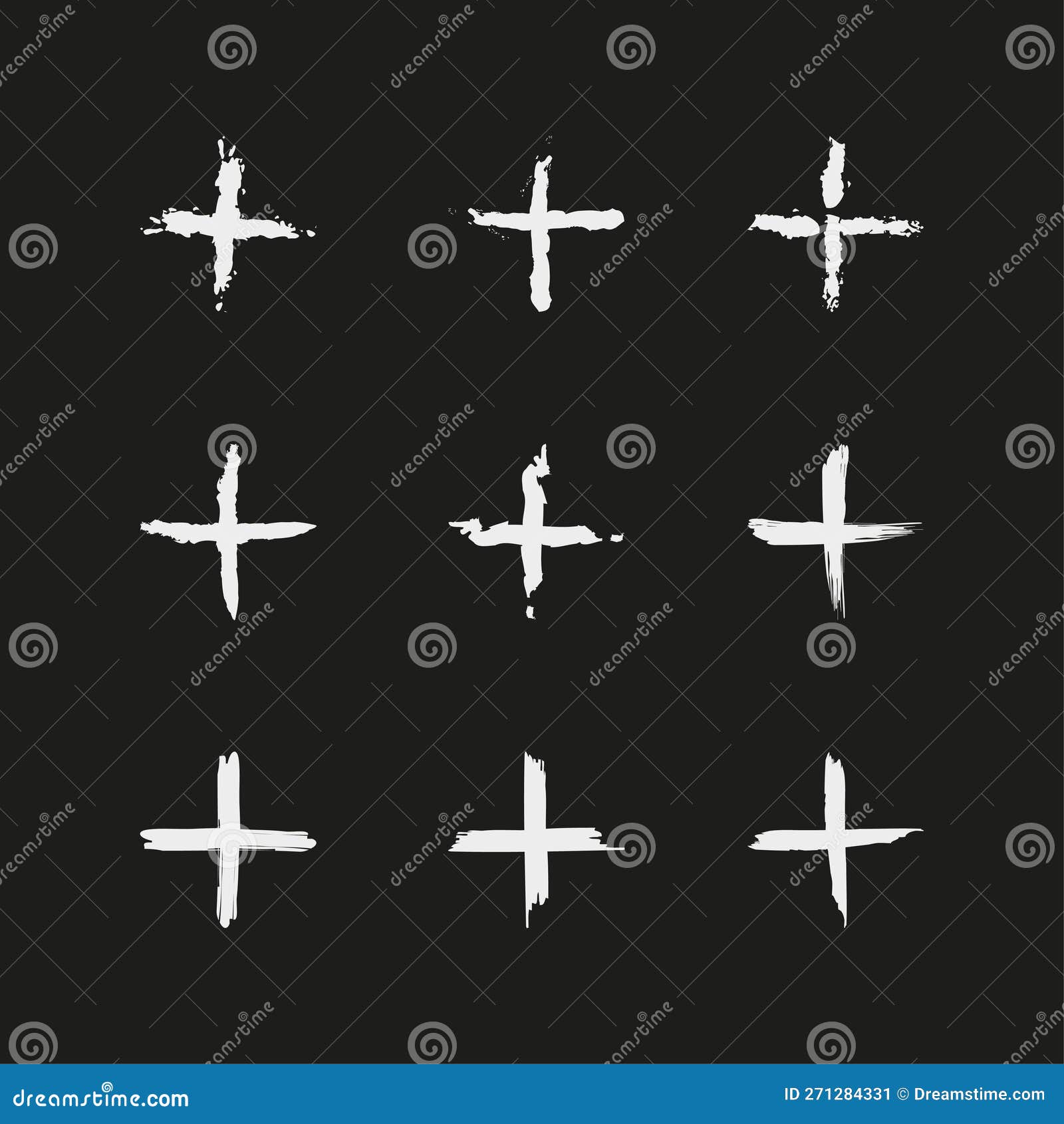 White Cross Chalk. Doodle White Cross Chalk. Vector Illustration Stock ...