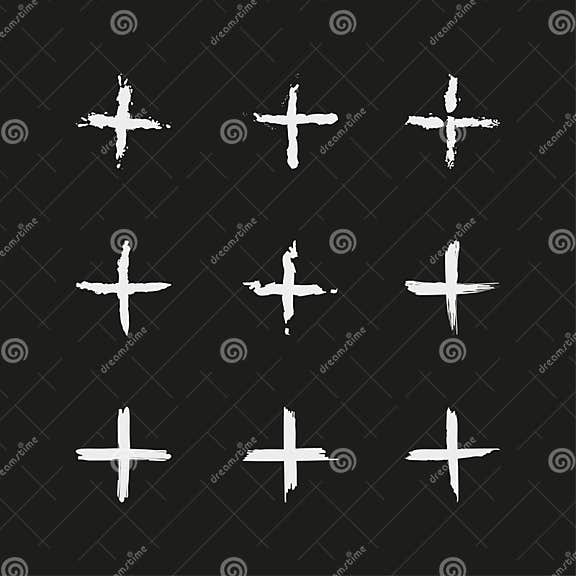 White Cross Chalk. Doodle White Cross Chalk. Vector Illustration Stock ...