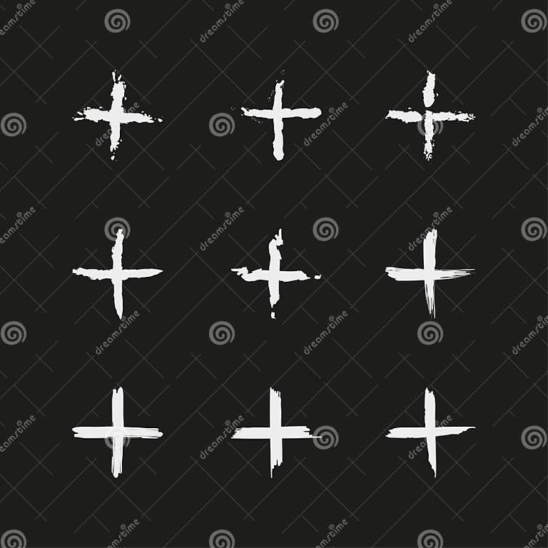 White Cross Chalk. Doodle White Cross Chalk. Vector Illustration Stock ...