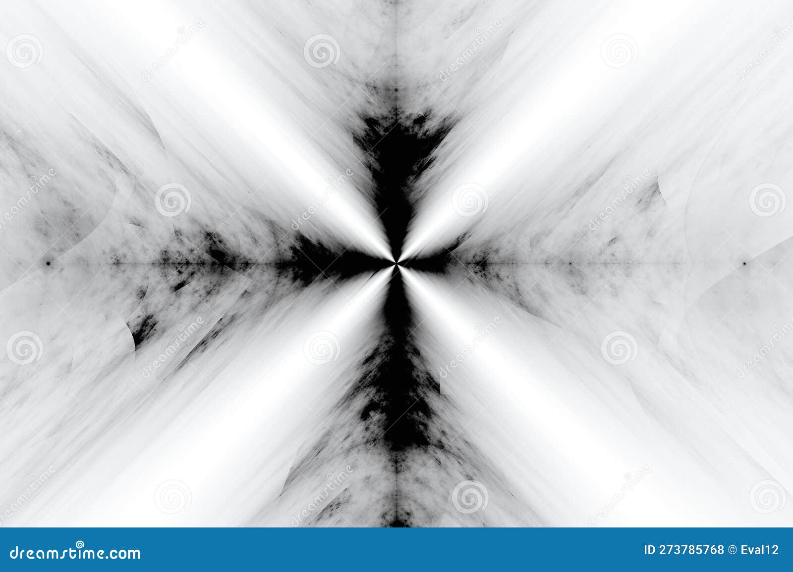 White Cross Pattern of Crooked Waves on a Black Background. Stock ...