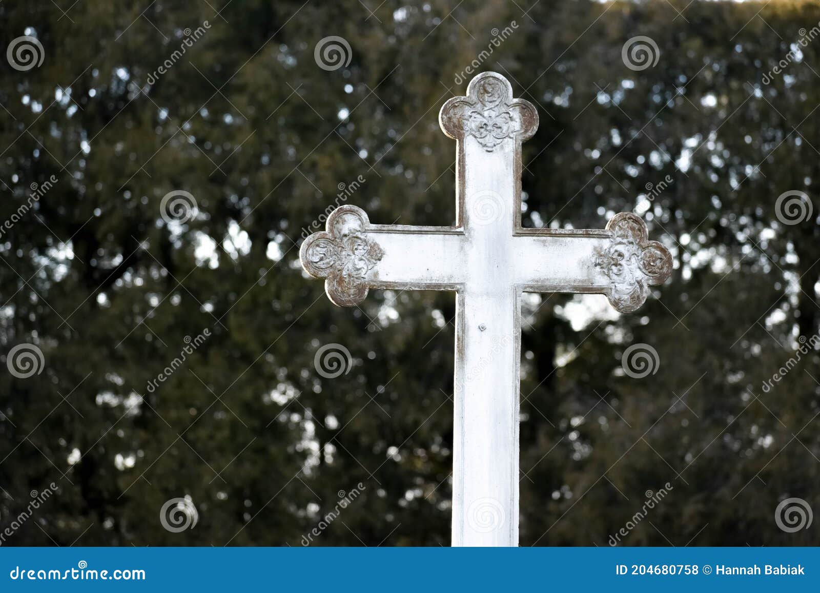 White Cross with Tree Background Stock Photo - Image of rescue ...