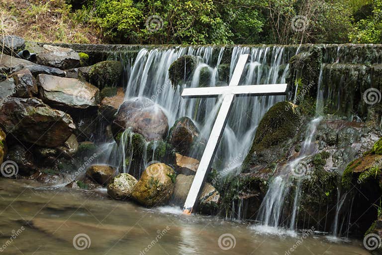 White Cross Waterfall stock image. Image of native, flow - 39452463