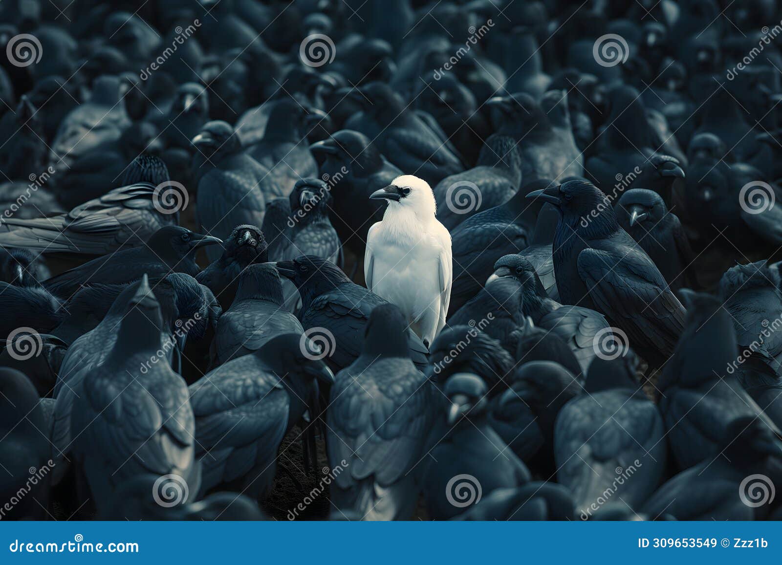 A White Crow among Many Black Crows Stock Image - Image of exceptional ...