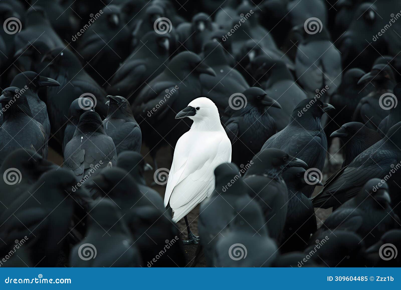 A White Crow among Many Black Crows Stock Image - Image of rarity ...